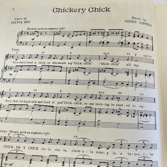 Other | Vintage Sidney Lippman Sylvia Dee Sheet Music Piano Chickery ...